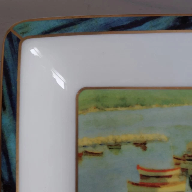 BORDER FINE ARTS A Study Of Boats Tray Square Porcelain 2005 14.5x14 ...