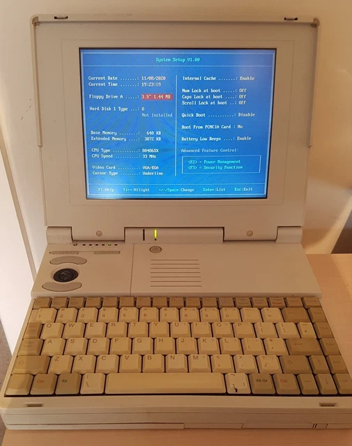 RARE MITAC VINTAGE Laptop Computer 1980's & Cable / Mouse / 2 Discs ...
