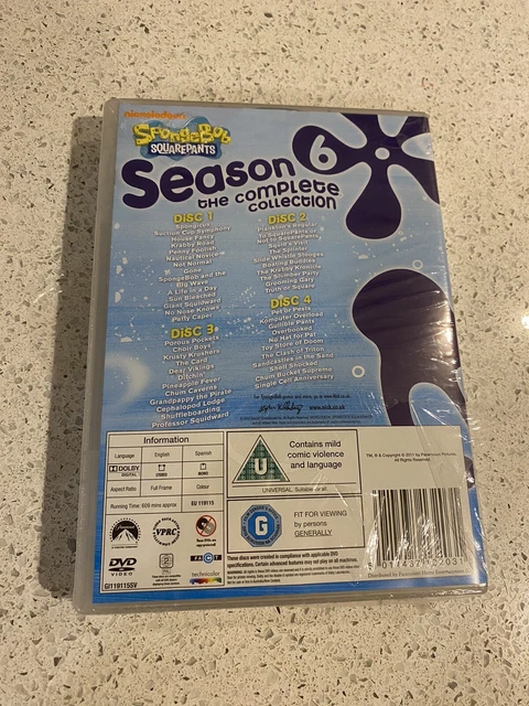 SPONGEBOB SQUAREPANTS COMPLETE COLLECTION SEASON 6 DVD 4 DISCS Brand ...