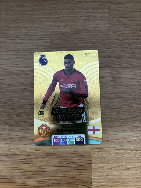 PANINI ADRENALYN XL Premier League 2024 MARCUS RASHFORD GOLDEN BALLER ...