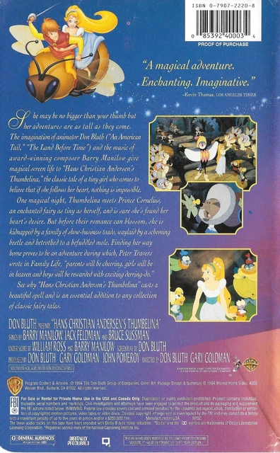 HANS CHRISTIAN ANDERSEN'S Thumbelina - Clamshell Case VHS Tape £8.90 ...