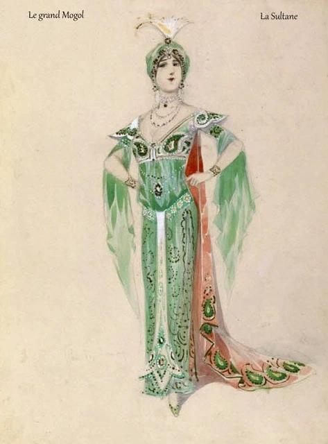 LE GRAND MOGOL Dessin Gaston Noury Costume Opera Reimpression De Carte ...