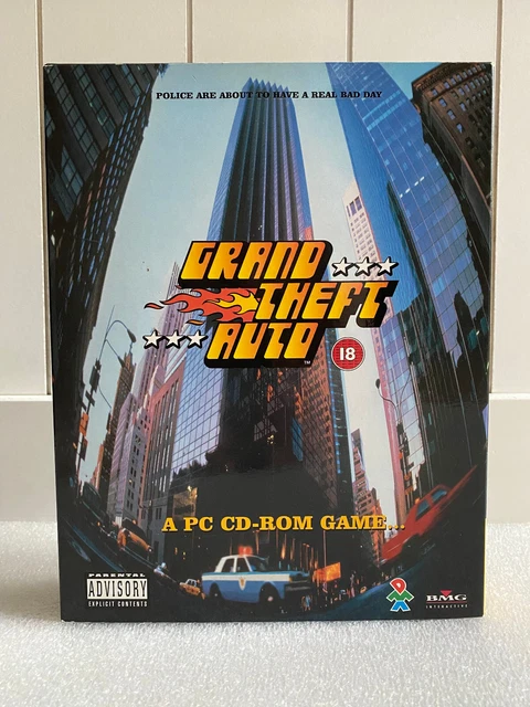 GRAND THEFT AUTO PC CD-ROM Big Box Vintage Classic Game Complete GTA 1 ...