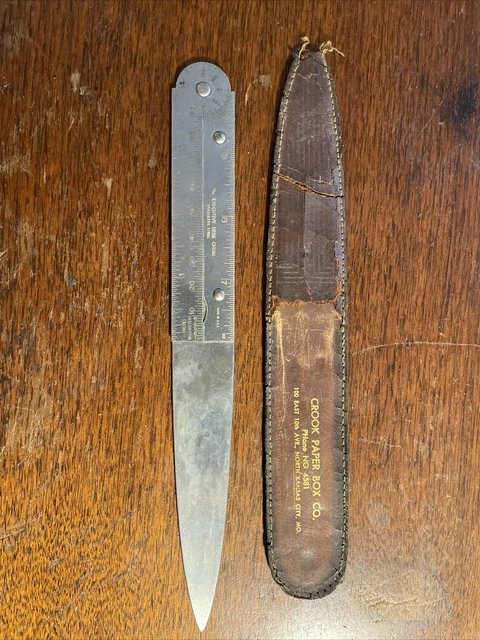 VINTAGE EXECUTIVE DESK Chum USA Stainless Steel Ruler, Protractor ...