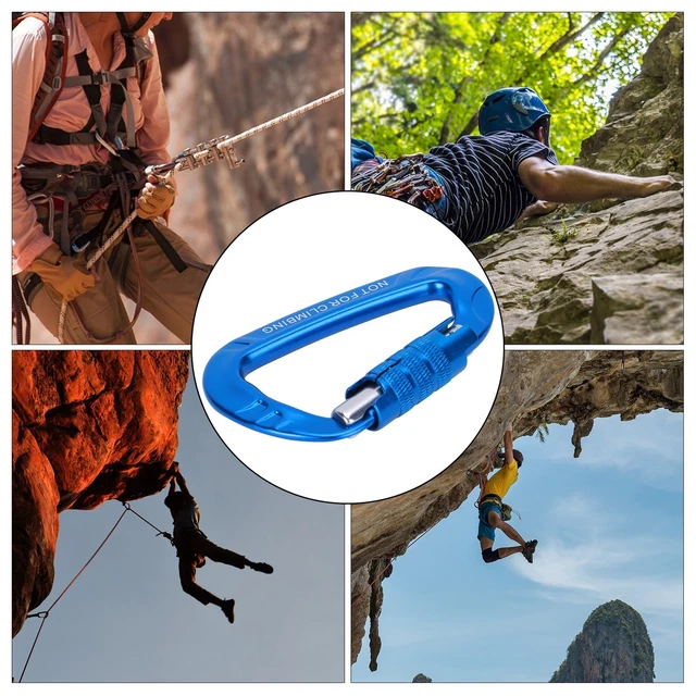 12KN AUTO LOCKING Rock Climbing Carabiner Clips Aluminum Alloy Twist ...