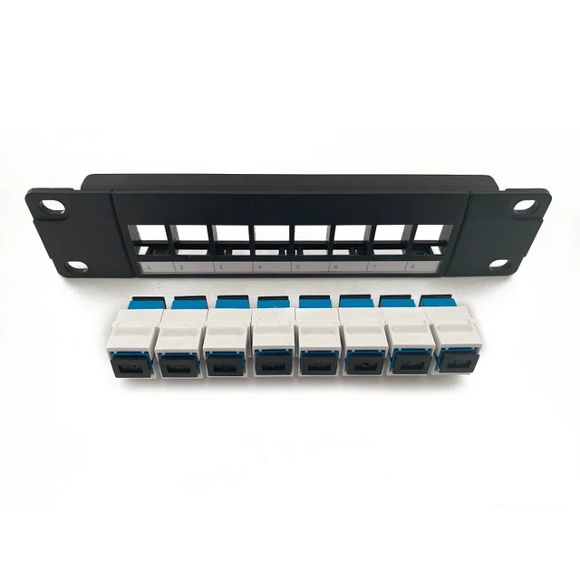 8 PORT STRAIGHT-THROUGH Optical Fiber Panel RJ45 Network Cable Adapter ...