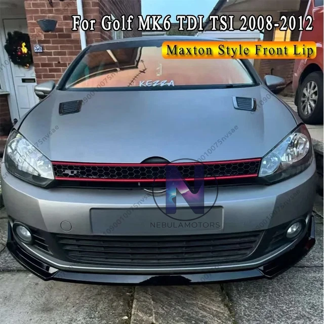MAXTON STYLE FRONT Splitter Lip For VW Golf Mk6 Standard TDI TSI 2008 ...