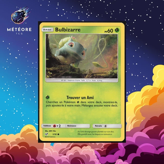 CARTE POKÉMON BULBIZARRE 1/18 Détective Pikachu Français EUR 2,50 ...