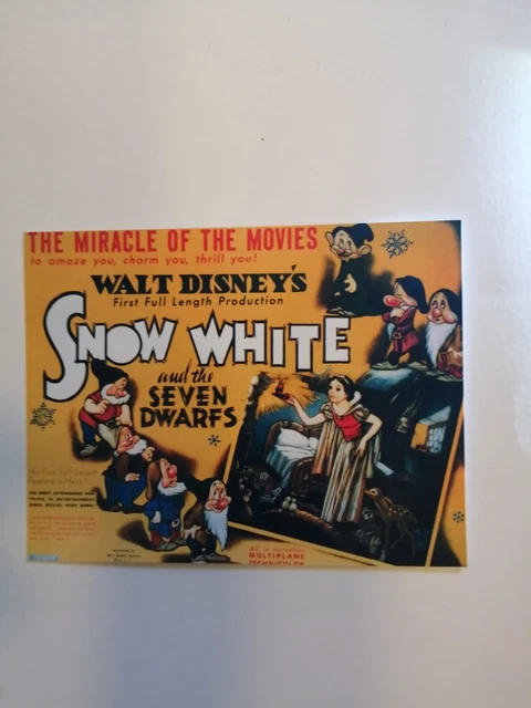 WALT DISNEY SNOW White and the Seven Dwarfs 1937 - Film Advertisement ...