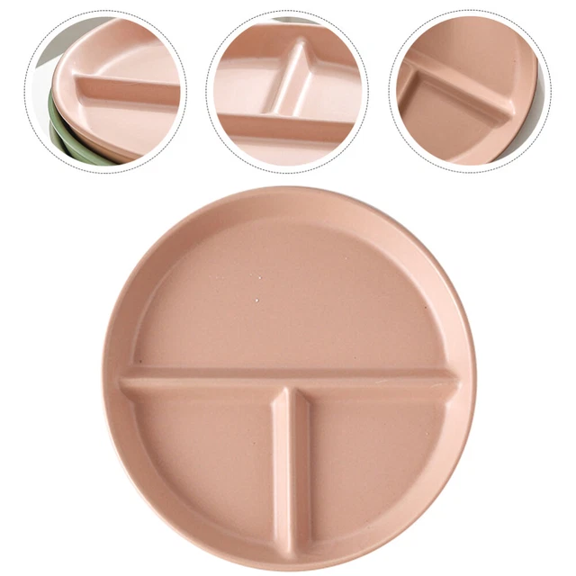 PIATTO DA PORTATA in ceramica rosa con tre scomparti piatto diviso per ...