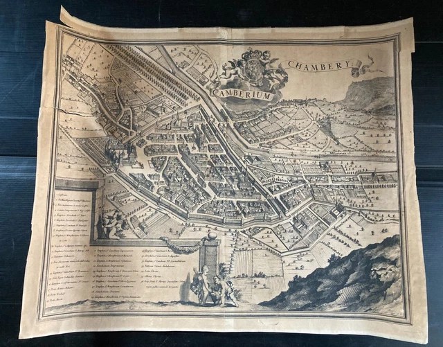 GRAVURE ANCIENNE PLAN de la ville de CHAMBERY CAMBERIUM 1693 Blaeu Joan XVII EUR 65,00 - PicClick FR