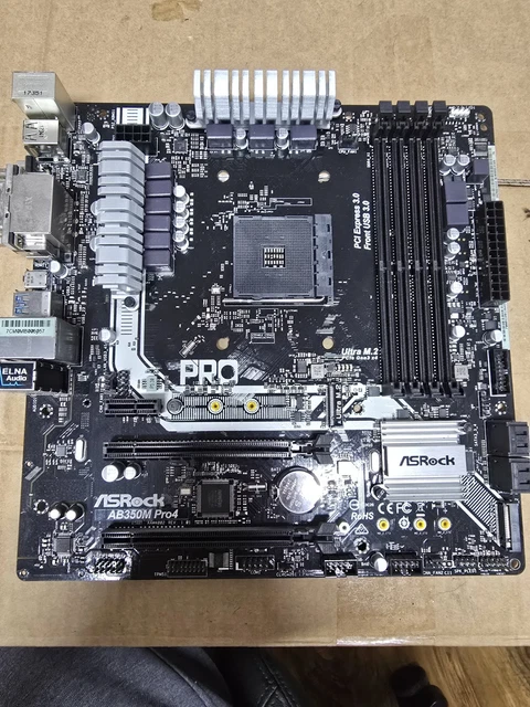 ASROCK AB350M PRO4 Motherboard AMD B350 Socket AM4 DDR4 Ryzen M.2 DVI ATX D-Sub £47.48 - PicClick UK