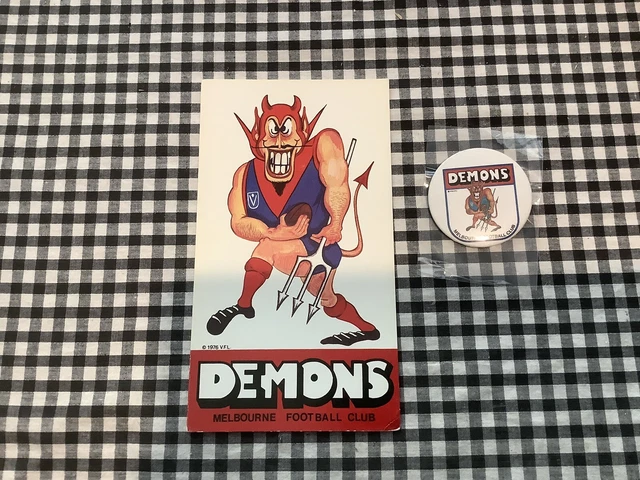 VFL MEMORABILIA RETRO Melbourne Demons. Greeting Card + Matching Tin ...