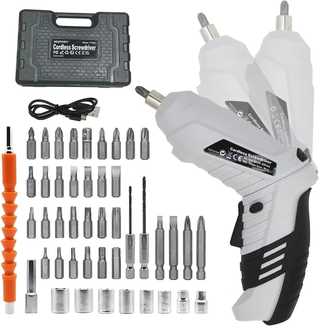 CORDLESS ELECTRIC SCREWDRIVER Drill Set Mini Power Tool + Bits Set ...
