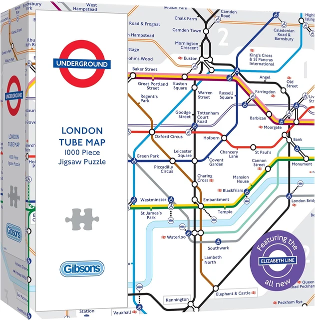LONDON UNDERGROUND TUBE Map 1000 Piece Jigsaw Puzzle | TFL | Made in ...