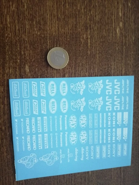 DECALCOMANIE DECALS LE mans RALLY JVC BELL SPAX PANASONIC PIRELLI SONY ...