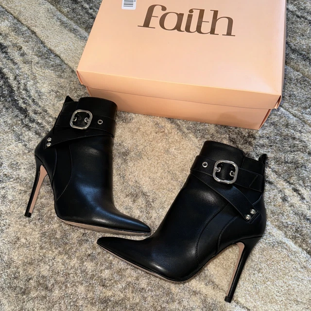 FAITH BLACK ANKLE Stiletto Boots Size 4 £2.70 - PicClick UK