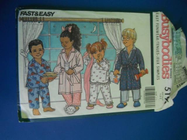 BUTTERICK BUSYBODIES 5195 Sew Pattern Fast & Easy Robe Top Pants ...