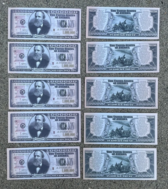 $1,000,000 RUTHERFORD B Hayes One Million Dollar Bill 2008 Novelty 10 ...
