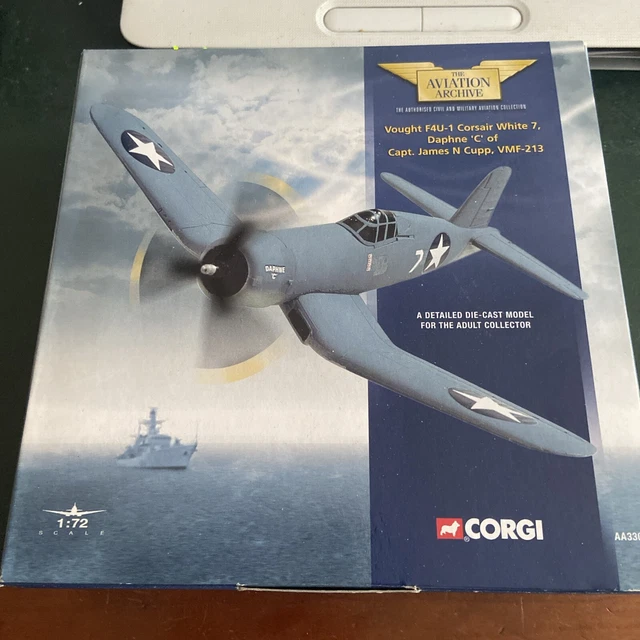 AVION CORGI AA33001 Boîte Vide 1:72 Vought F4U-1 Corsair White 7 EUR 7 ...
