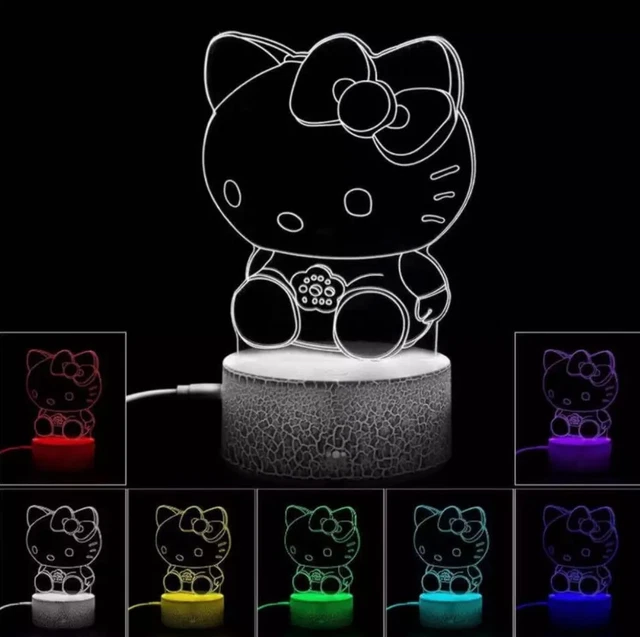 3D ILLUSION LED Night Light,7 Colors Gradual Changing Touch Switch USB ...
