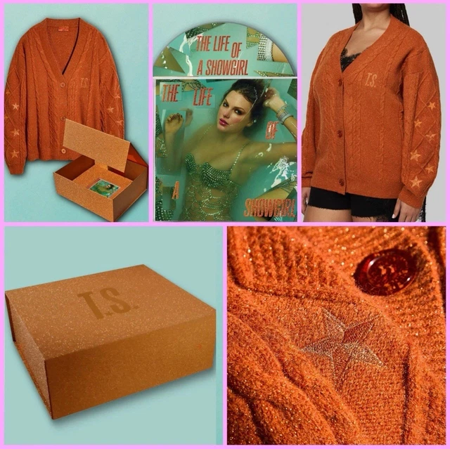TAYLOR SWIFT THE LIFE OF A SHOWGIRL CARDIGAN BOX SET size MEDIUM/LARGE ...