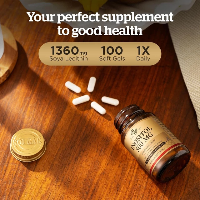 SOLGAR INOSITOL 500 mg Vegetable Capsules - Vitamin B8 - 50 count (Pack ...
