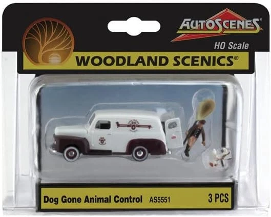 AUTOSCENE DOG GONE Animal Control Van w/Figure & Dog HO Scale ...