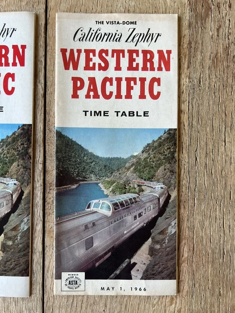 WESTERN PACIFIC RAILROAD time tables brochures 1966 1967 california ...