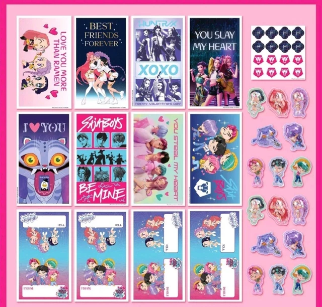 2026 KPOP DEMON HUNTERS 16 Classroom Valentine's Day Cards FREE ...