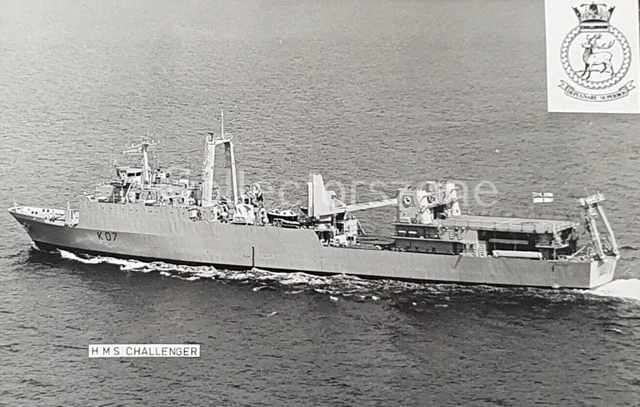 BRITISH ROYAL NAVY HMS Challenger K07 support vessel Ship Photograph 5 ...