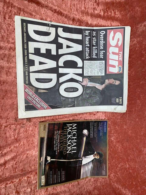 MICHAEL JACKSON THE Sun Newspaper Death June 26 2009 Inc Poster Rf81 £ ...