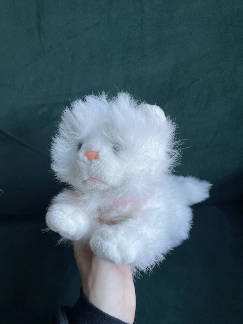 TESCO WHITE CAT Soft Toy Plush Kitten 10" 2009 With Pink Collar £12.99 ...