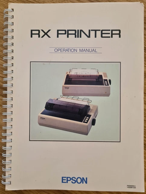 EPSON - RX Dot Matrix Printer - Operation Manual $19.95 - PicClick AU