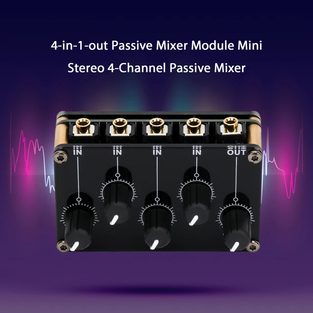 4-IN-1-OUT PASSIVE MIXER Module Stereo 4-Channel Passive Mixer Audio ...