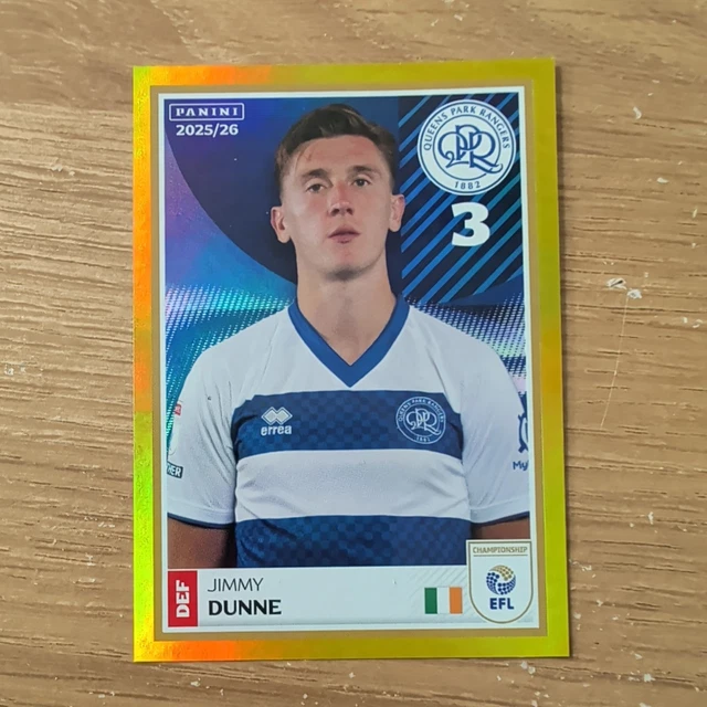 PANINI EFL 2025/26 25/26 STICKER COLLECTION - GOLD PARALLEL Jimmy dunne ...