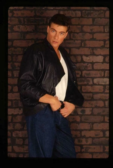 JEAN-CLAUDE VAN DAMME portrait in leather jacket Original 35mm ...