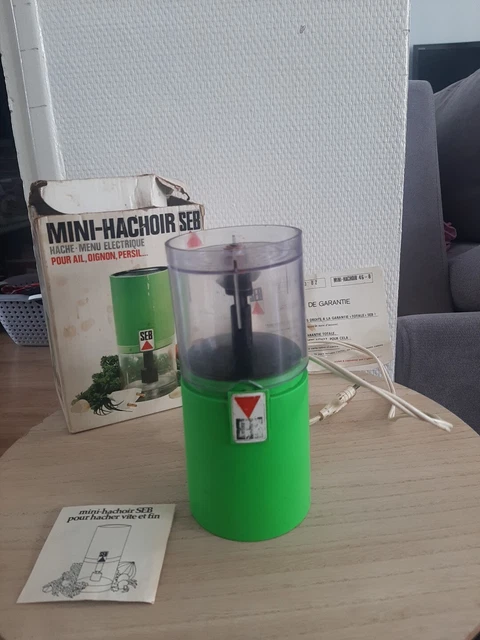 SEB MINI HACHOIR Electrique Vert En Boite Ail Oignon Persil... EUR 20 ...