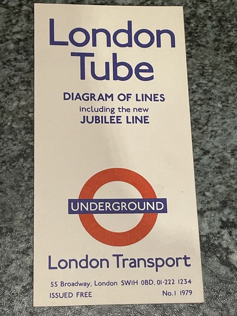 LONDON UNDERGROUND 1979 No.1 Jubilee TUBE MAP Diagram of Lines Paul E ...