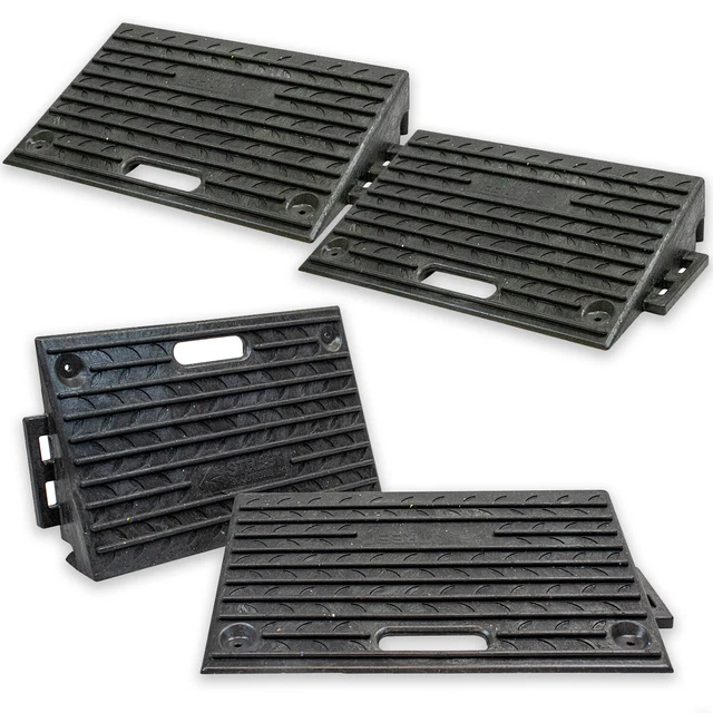 PACK OF 4 Rubber Kerb Access Ramps Great for Car, Bike, Van, Scooter ...