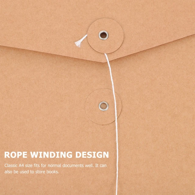 10PCS KRAFT STRING File Folder Filing Envelope Project File Document ...