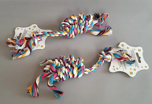 DOG TOY ROPE Chew Toys Play Puppy Strong Throw Ropes War Play Tug x1 ...