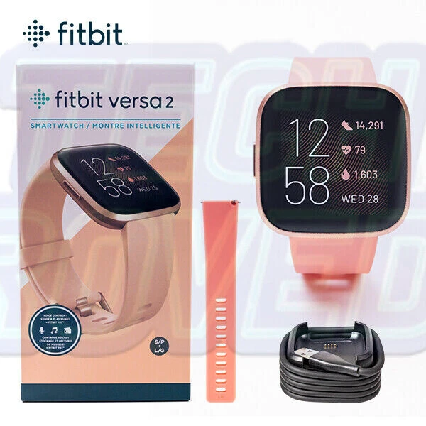 FITBIT VERSA 2 Fitness Tracker Smart Watch w ALEXA Heart Rate Monitor ...