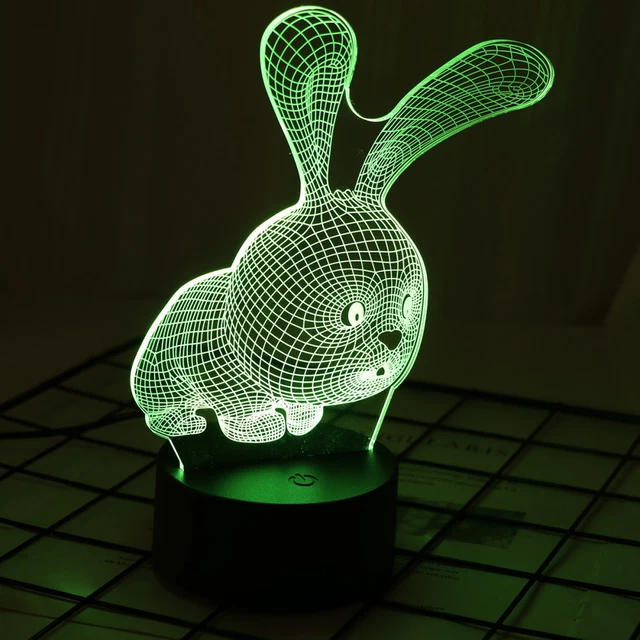 3 COUNT CUTE Night Light Adorable Lamp 3D Illusion Acrylic Plate £45.38 ...