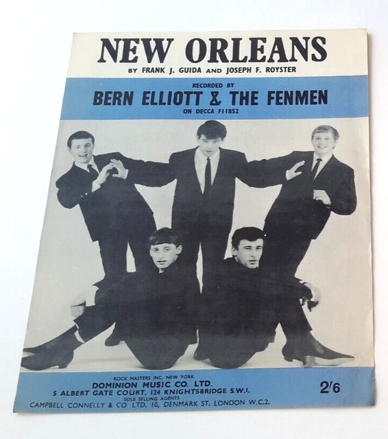 BERN ELLIOTT & The Fenmen ""New Orleans"" Spartiti Originali Vintage ...