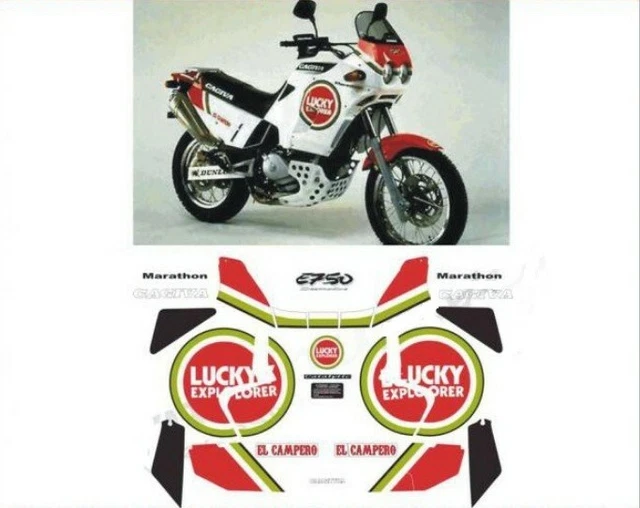 STICKERS SET AUFKLEBER set CAGIVA ELEFANT 750 MARATHON LUCKY EXPLORER ...