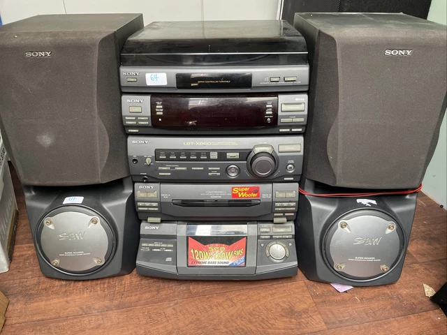 SONY LBT-XB60 COMPACT Hi-Fi Stereo System 5 Cd Changer SUBWOOFER ...
