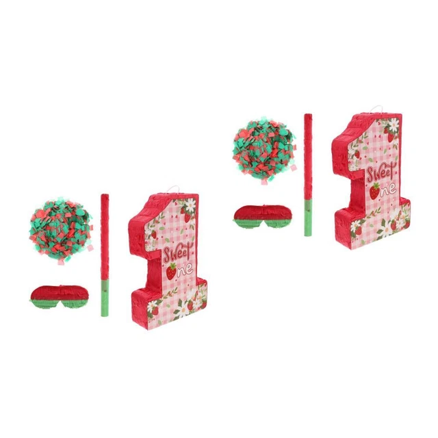 2 SETS NUMBER Paper Pinata Birthday Number Pinata with Blindfold Stick ...