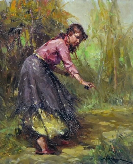 RICHARD DURANDO (1910-?) LA GITANE POST IMPRESSIONNISTE HUILE TABLEAU ...