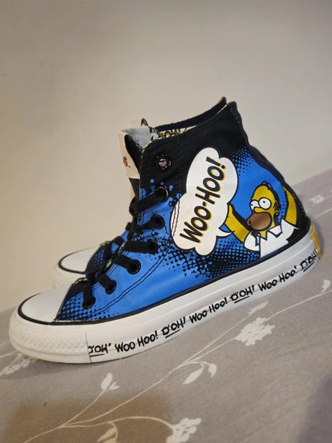 CONVERSE ALL-STAR THE SIMPSONS Homer "D’OH! WOO HOO!” High Tops Wmns Sz ...